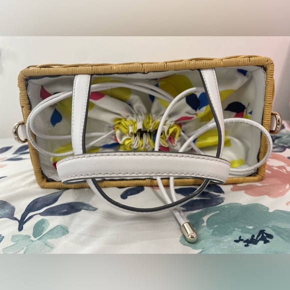 kate spade | Bags | Kate Spade Sam Wicker Lemon Zest Medium Satchel Nwt ...